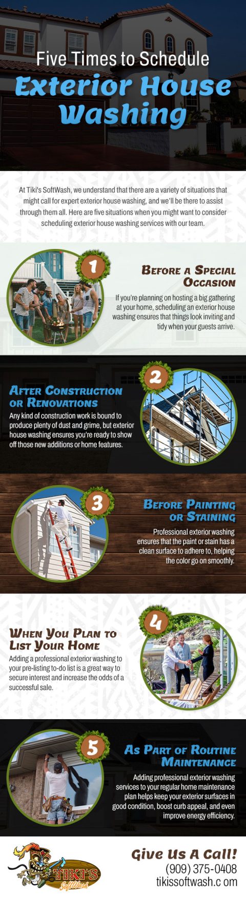 Five Times to Schedule Exterior House Washing [infographic] | Tiki's ...